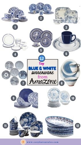 12 Blue and White Dinnerware Sets on Amazon | Cozy Haven Tales