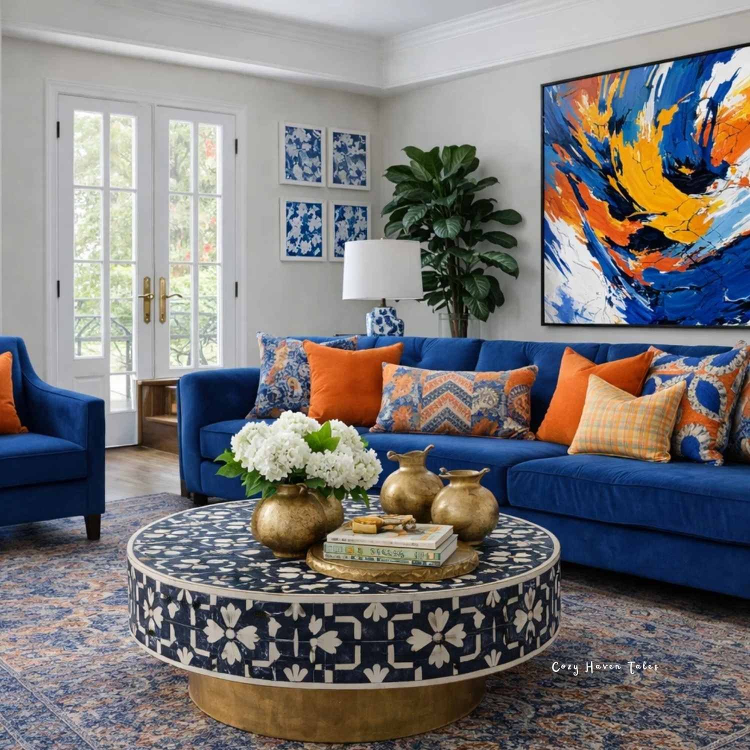 Designers Share 9 Smart Tips for Styling a Blue Couch | Cozy Haven Tales