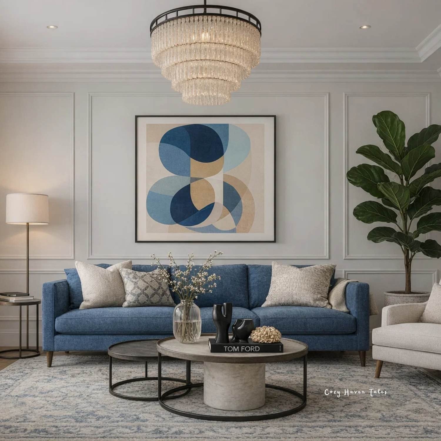 Designers Share 9 Smart Tips for Styling a Blue Couch | Cozy Haven Tales